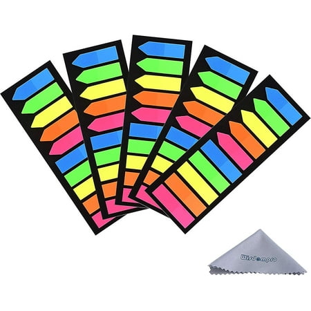 NETSENG Index Tabs, Neon Coloured Page Flags, Fluorescent Page Markers ...