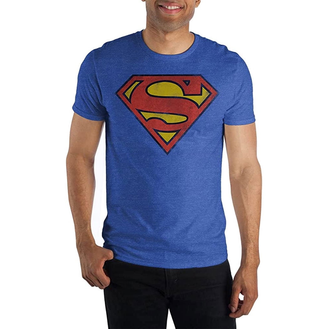 Superman Classic Logo Distressed Royal T-Shirt - Walmart.com