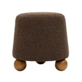 Jaine Chocolate Brown Boucle Stool - Walmart.com