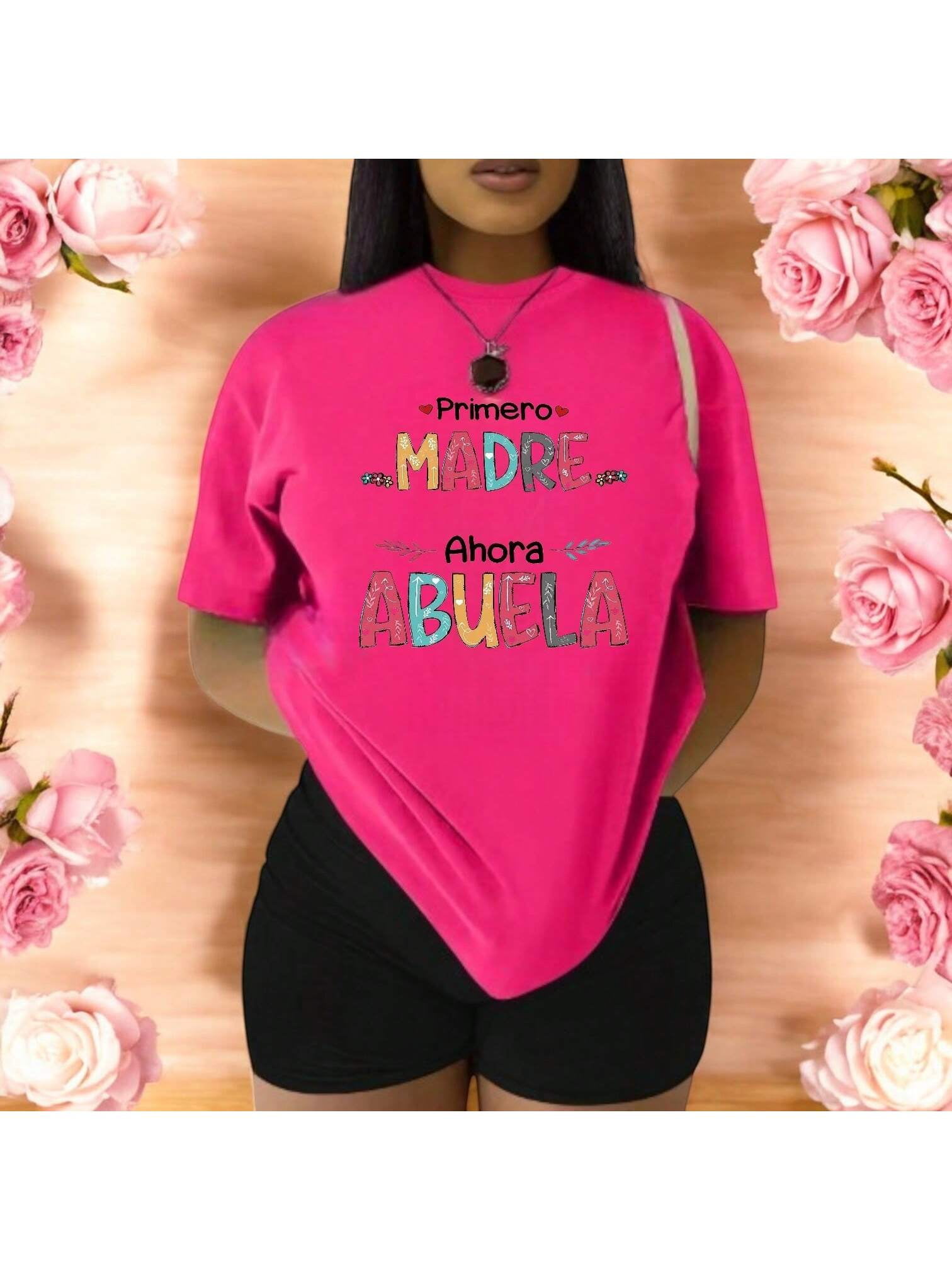 Playera De Primero Madre, Ahora Abuela – Regalo con Amor para Súper Abuelas Color Fucsia Talla ...