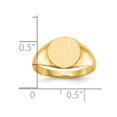 Auriga Fine Jewelry 10K Yellow Gold 8.5x9.5mm Closed Back Signet Ring ...