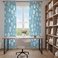 Blue Paw Print Sheer Curtains for Living Bedroom, Modern Classic Blue ...