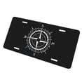 Black White Compass License Plate, Decorative Car Front License Plate ...