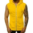 Mens Workout Hooded Tank Tops 2 Pack Zip Up Sleeveless Gym Shirts
