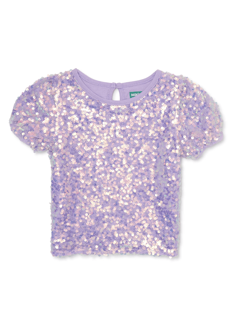 365 Kids From Garanimals Girls Sequin Top, Sizes 4-10 - Walmart.com