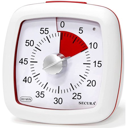 Secura 60-Minute Visual Timer, Silent Study Timer for Kids and Adults ...