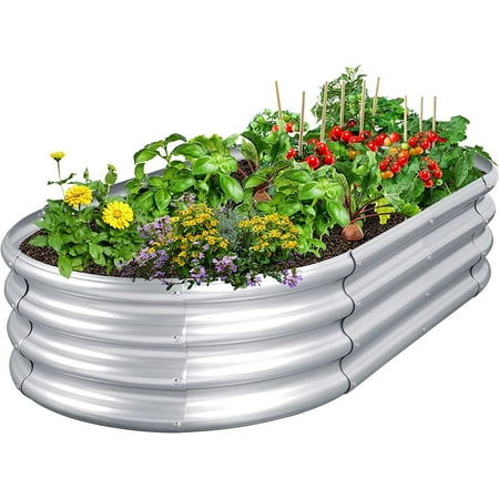 Galvanized Raised Garden Bed Kit, Metal Raised Garden Boxes Outdoor ...