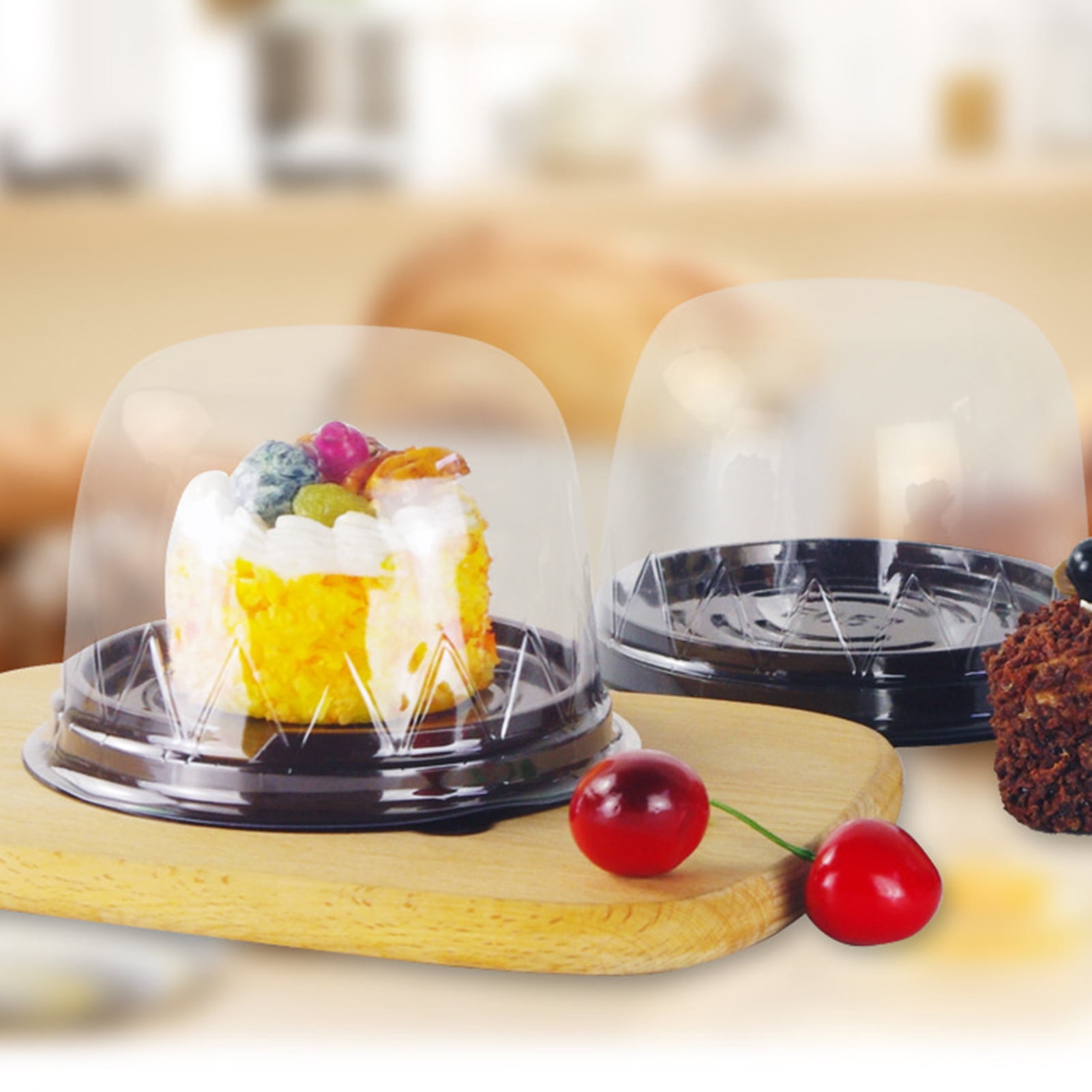 GROFRY 50Pcs Mooncake Box Round DIY Transparent Deep Dome Cupcake ...