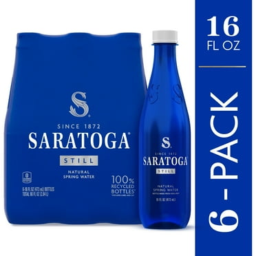 Saratoga Natural Spring Water - 28 oz, Drinking Minerals, 6 Pack Case, Glass Bottles - Walmart.com