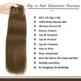 Ash Brown Clip In Straight Hair Extension Light Brown Color Human Hair ...