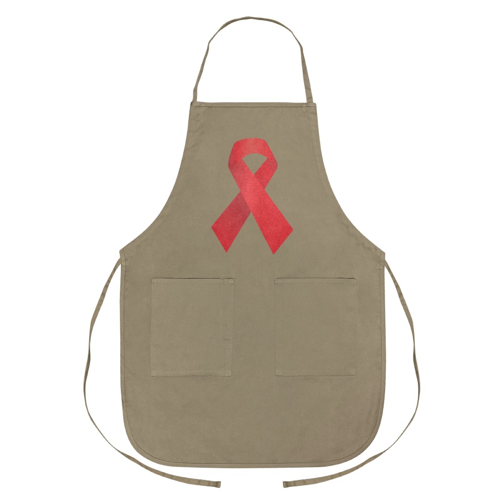 Red Awareness Ribbon Drug Free HIV AIDS Apron with Pockets - Walmart.com
