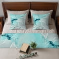 Bed Runner for King Size Bed, Aqua Marble 3 Pcs Bedding Runner Set - 1 ...