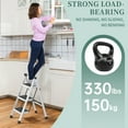 3 Step Ladder, Folding Step Stool for Adults, Wider Upgraded Non-Slip ...