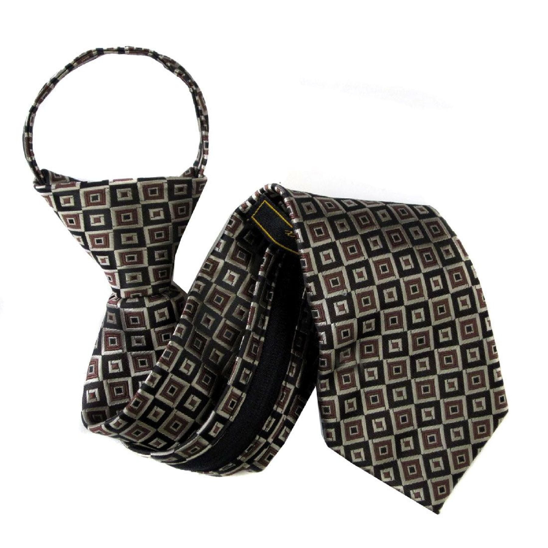 BuyYourTies - Brown Boys 11 inch Zipper Necktie - Walmart.com