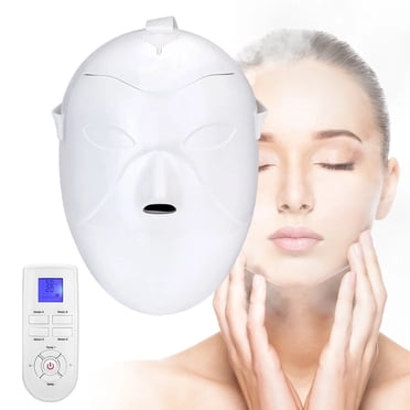 SUWU Blue Red Light Therapy Mask for Face with 7 LED Colors, Collagen ...