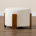 Baxton Studio Finlay Japandi Footstool, One Size, Walnut Brown ...