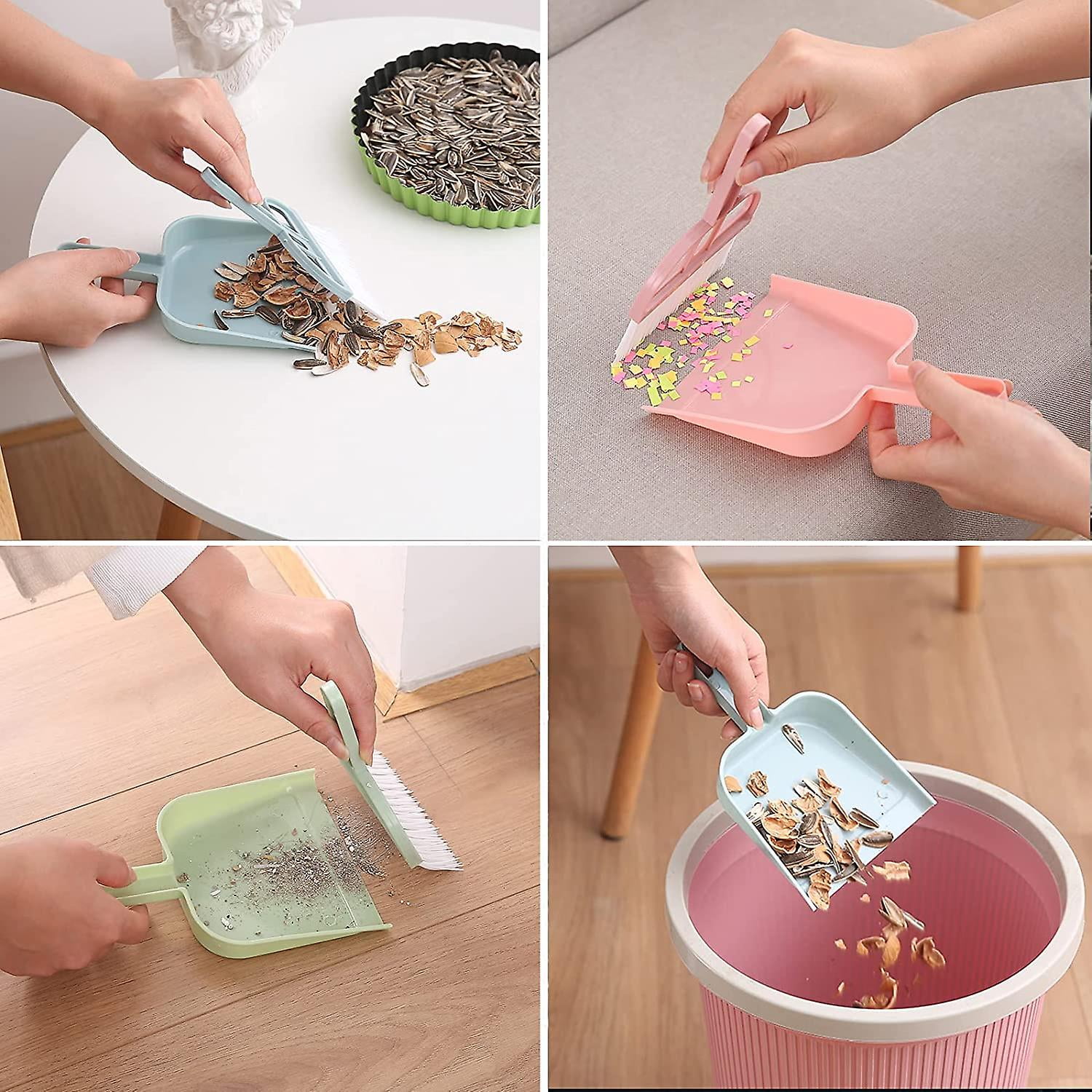 Juego de 2 piezas de mini recogedor y cepillo, juego de limpieza de ...