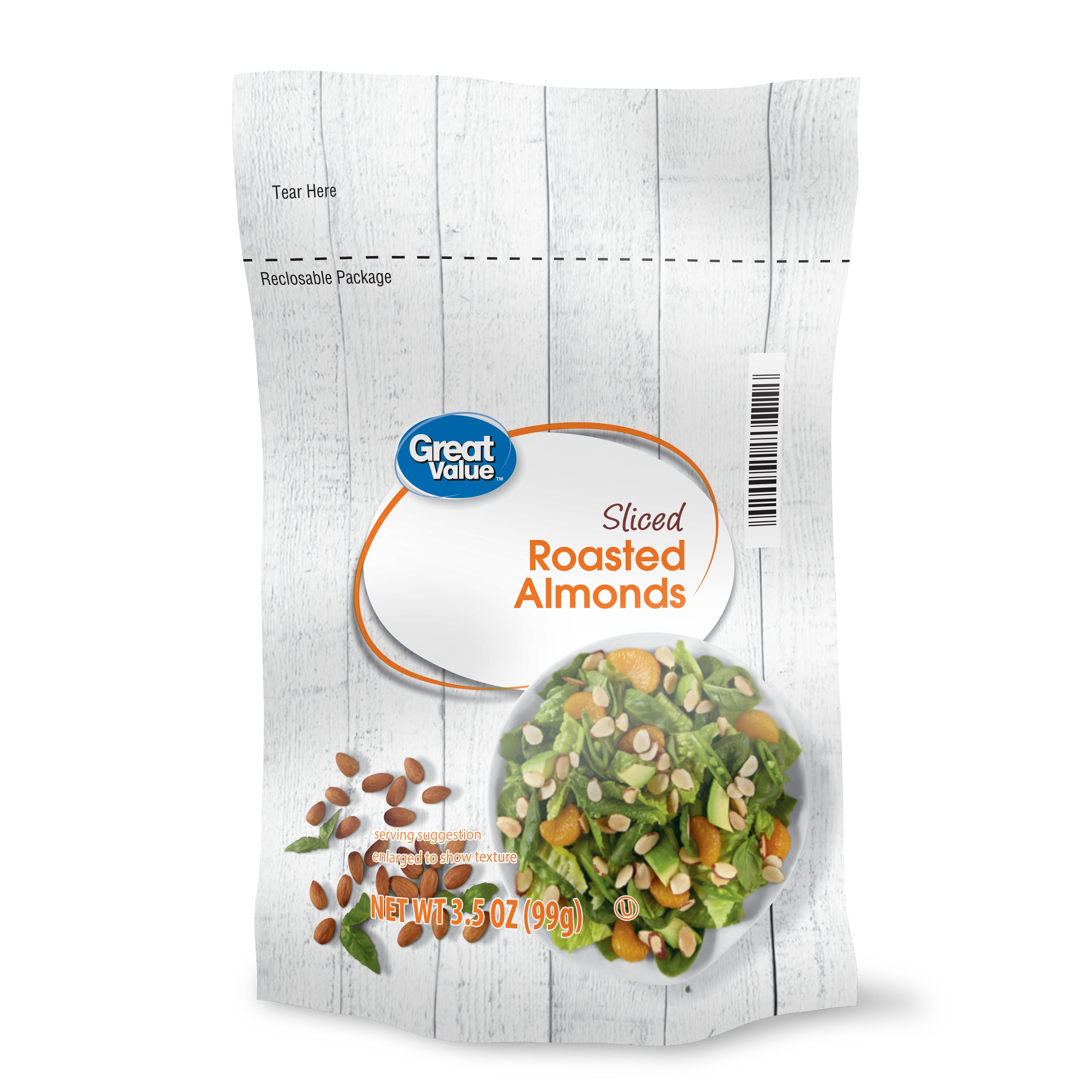 Great Value Sliced Roasted Almonds, 3.5 Oz - Walmart.com - Walmart.com