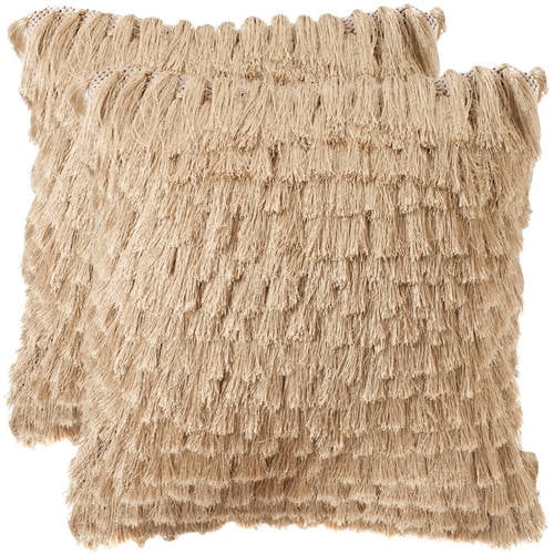 Safavieh Cali Plush Shag Pillow, Set of 2 - Walmart.com
