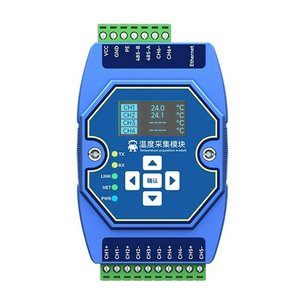 Temperature Acquisition Module 4 Way PT100 RTD Modbus RS485 Ethernet Interface Gateway Watchdog ...