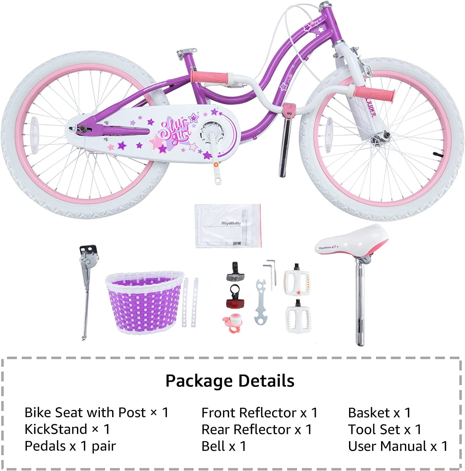 Buy RoyalBaby Stargirl Kids Bike 20 Inch Girls Bicycle for Children ...
