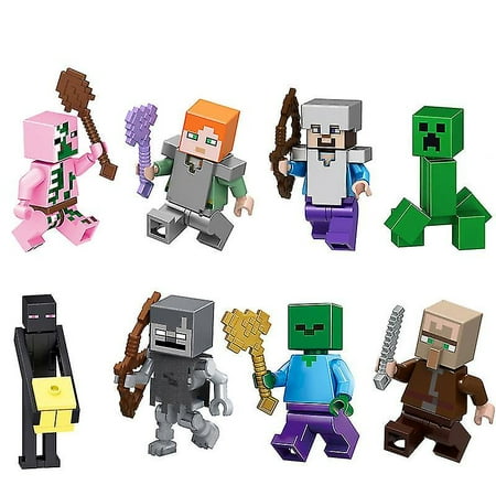 Vorallme Minecraft Compatible Lego Minifigure Set 8 Minifigures ...