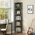 ZeloraGildan 71" Tall 5-Tier Corner Shelf Bookcase Bookshelf , Modern ...