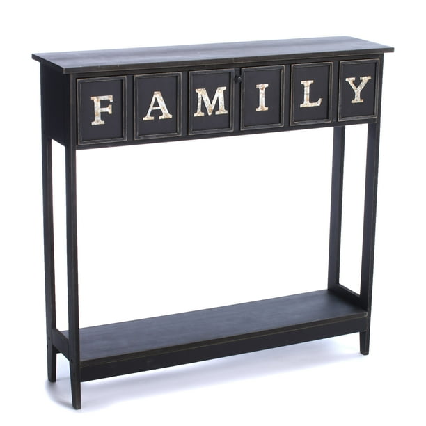 Galvanized Metal Console Table with Sentimental Accent, Farmhouse Style ...