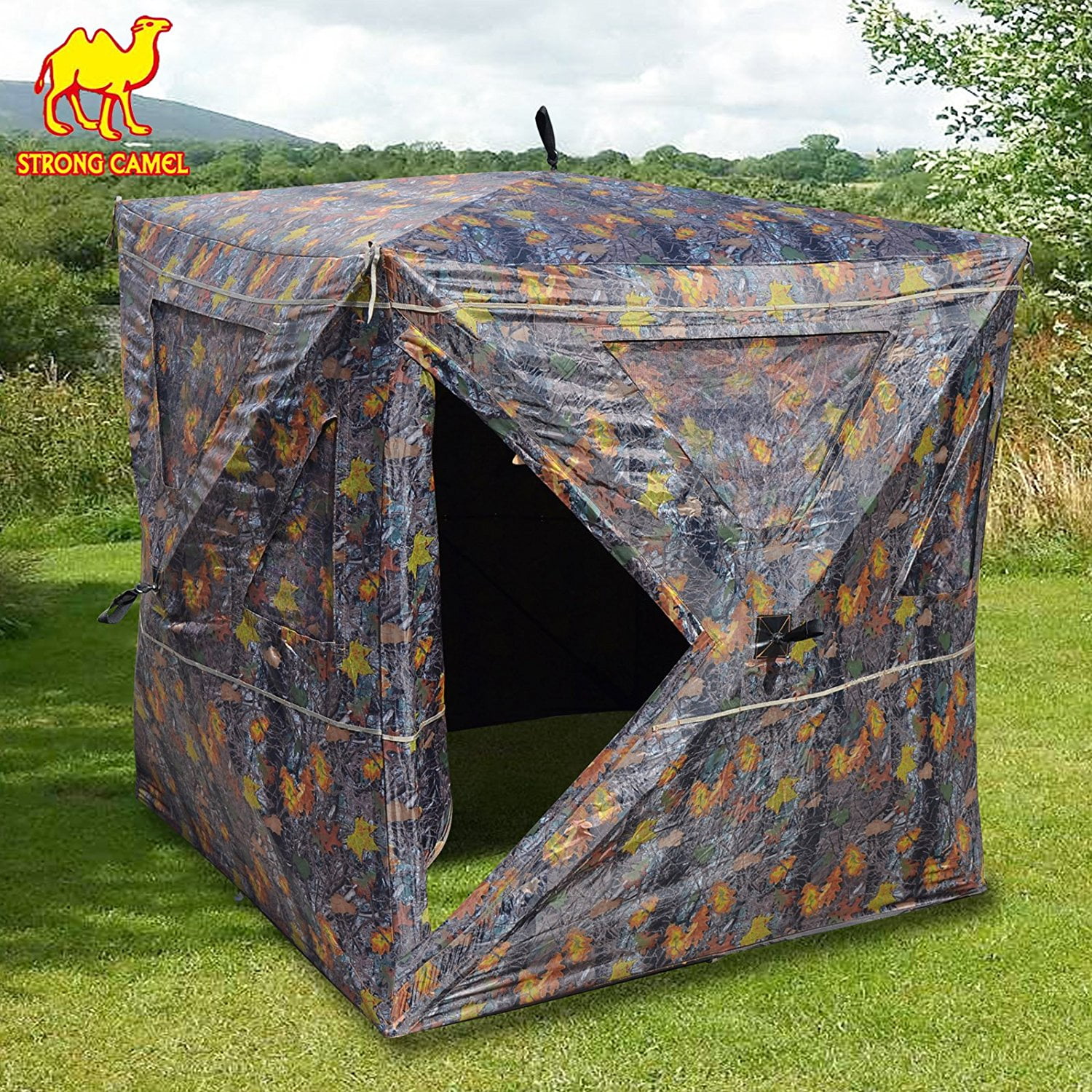 Sunny 2-3 Person Camouflage Hunting Blind Ground Deer Archery Outhouse ...