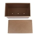 Nonstick Carbon Steel Loaf Pan with Cover - Ripple Rectangle Toast Box ...