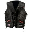 Maxam Medium Buffalo Leather Motorcycle Vest for Men - Stylish, Fuel ...