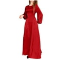 Blczomt Elegant Dress for Women Red Dressy Long Sleeve A Line Flowy ...