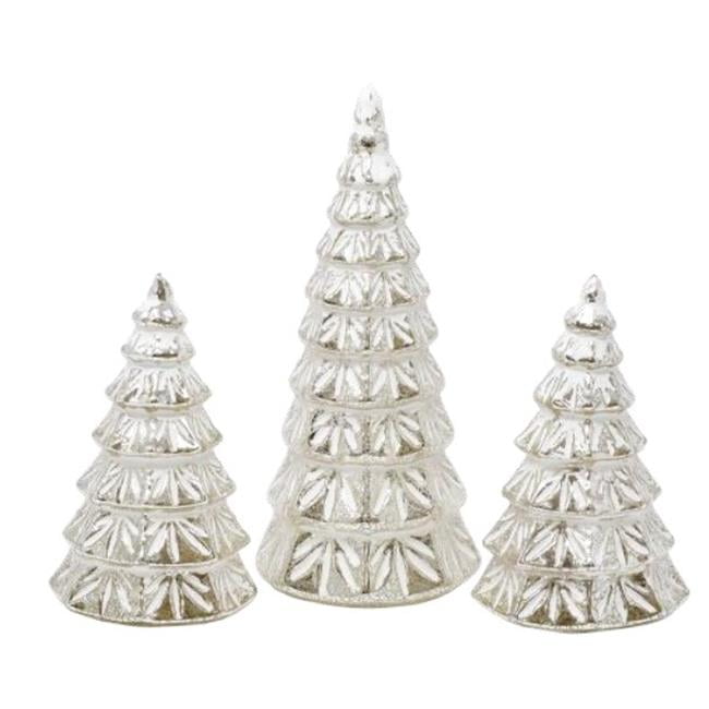 Glass Decor - LED Light Up Tree Set - 3 Piece - Walmart.com