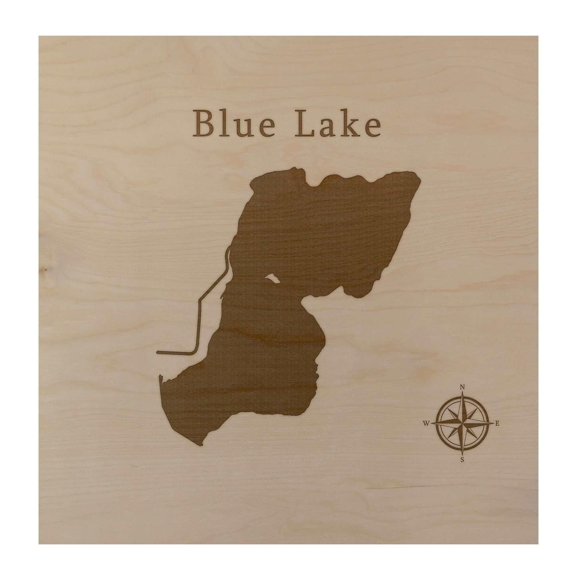 Blue Lake Map 24x24" Wood Wall Art Office Decor Gift Engraved Colorado ...