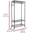 Oceanstar Garment Rack with Adjustable Shelves with Hooks- Black ...
