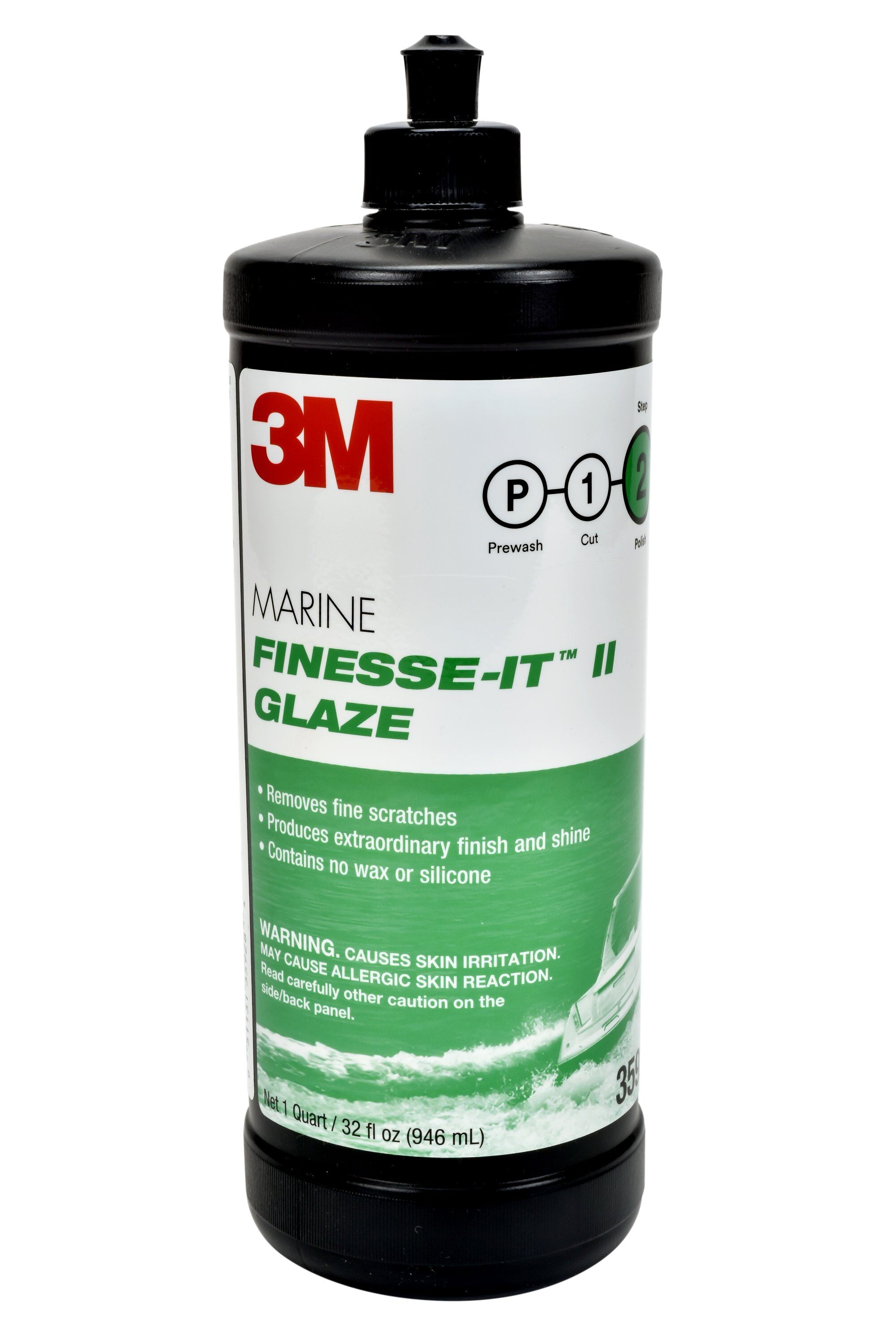 3M Marine Finesse-it II Glaze, 35928, 1 qt (32 fl oz/946 mL), 6 per ...