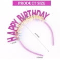 Birthday Crown, Purple Glitter Letter Print Headband, One Size Fits All ...