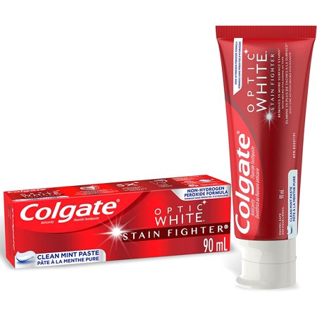 Colgate Optic White Stain Fighter Teeth Whitening Toothpaste, Clean ...