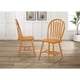 Light Oak Solid Wood Windsor Arrowback Dining Chairs (Set Of 2 ...