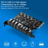 YEELIYA 8-Port USB PCIe Card, 10Gbps Computer Network Hub, USB to PCIe ...