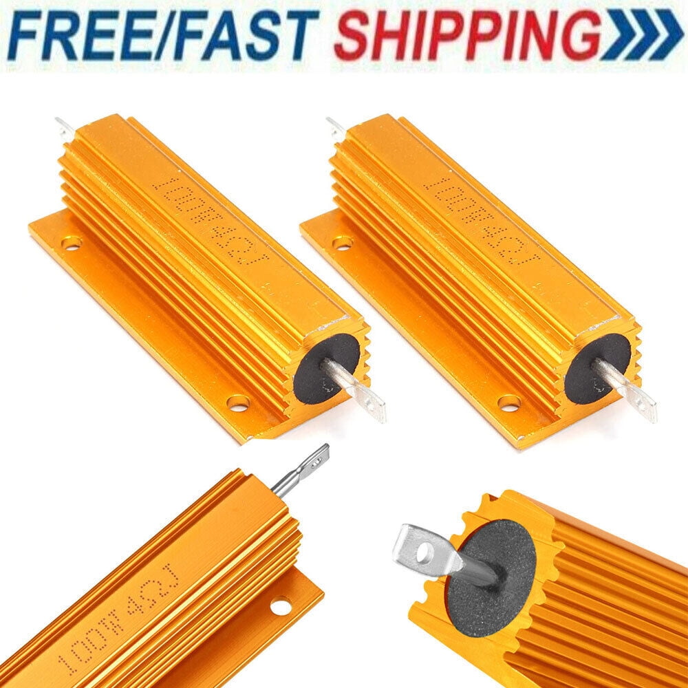 Quick 4 Ohm 4 100W Watt Aluminum Housed Metal Case Wirewound Resistors ...