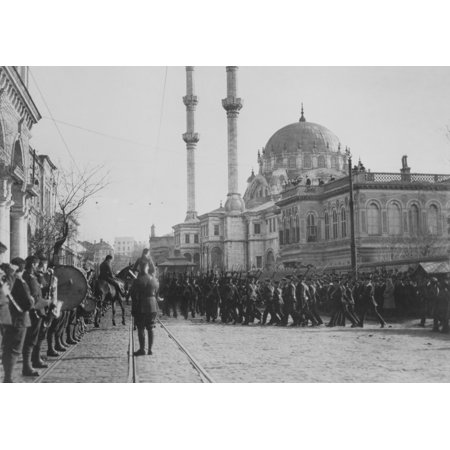 British Troops Marching By Nusretiye Mosque In Istanbul In 1920 ...