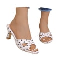 Bibifish Womens Heeled Sandals Retro Chic Polka Dot Print Crisscross ...