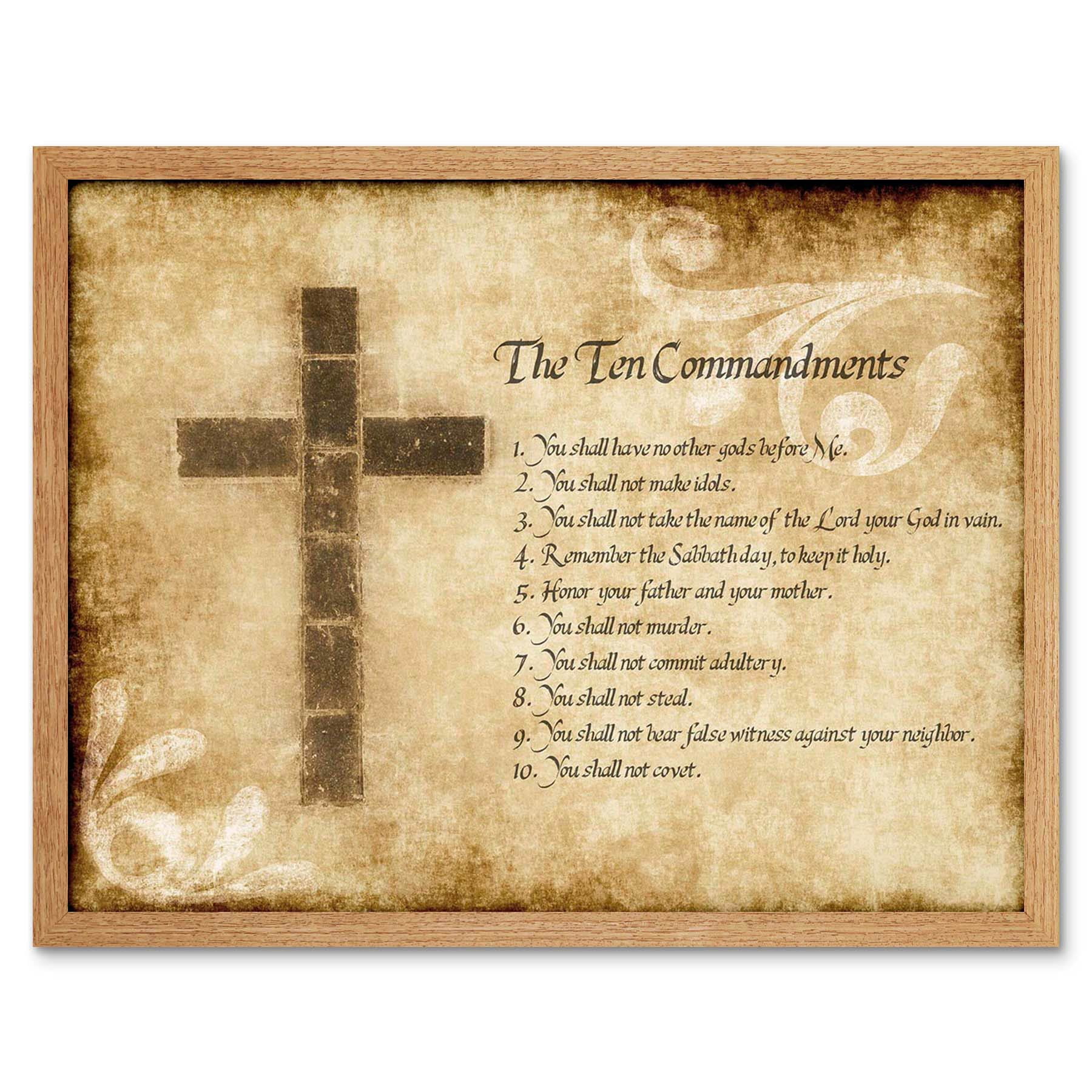 Ten 10 Commandments Christianity Religion Cross Religious Quote ...