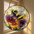 Bee Wildflower Stained Glass Suncatcher Window Art, Botanical Nature ...