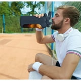 ANTSHARE 64oz Glass Water Bottles with Straw and Handle Lid, Silicone ...