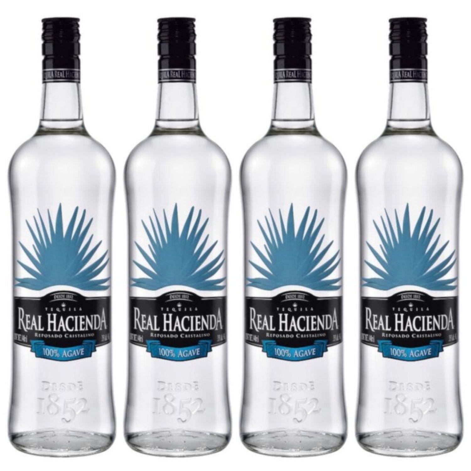 Pack de 4 Tequila Real Hacienda Reposado Cristalino 940 ml | Walmart en ...