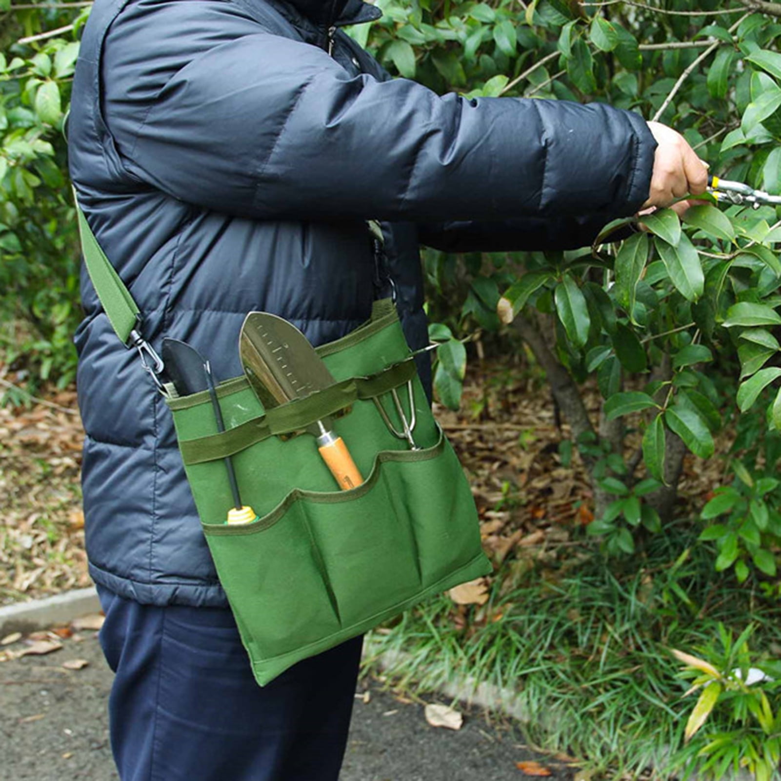 Visland Garden Tool Bag, Gardening Tote Bag with Pockets & Long ...