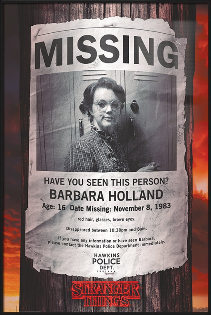 Stranger Things - Framed TV Show Poster (Missing: Barbara Holland ...