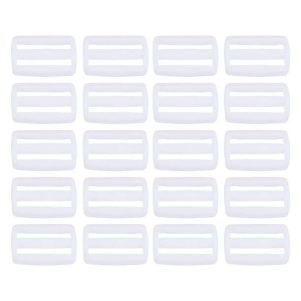 1 Inch Tri-Glide Slide Buckles Webbing Strap Fastener, Bright White, 50 ...